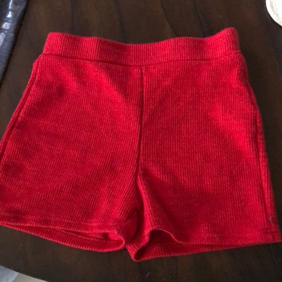 SHEIN | Shorts | Shein Super Cute Red Ribbed Knit Dressy Short Shorts ...